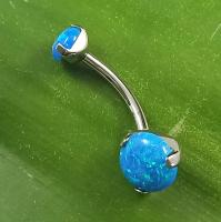 China High Quality Silver Jewelry Body Piercing Titanium Jewelry Piercing Double Flare Opal Belly Ring Tp1969 for sale
