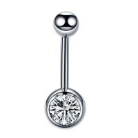 China Piercing Jewelry G23 Titanium 1 Zircon Belly Ring F136 Titanium Navel Jewelry Tp1944 for sale