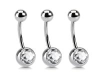 China Piercing Jewelry G23 Titanium 1 Zircon Belly Ring F136 Titanium Navel Jewelry Tp1944 for sale