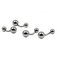 China G23 Titanium Belly Ring Pierced Jewelry Double Ball Belly Ring Titanium Jewelry Tp1911 for sale