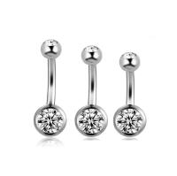 China ASTM F136 Titanium Body Piercing Externally Treaded Double Jeweled Belly Button Rings Jewelry Tp1910 for sale