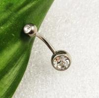 China ASTM F136 Titanium Body Piercing Externally Treaded Double Jeweled Belly Button Rings Jewelry Tp1910 for sale