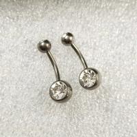 China ASTM F136 Titanium Body Piercing Externally Treaded Double Jeweled Belly Button Rings Jewelry Tp1910 for sale