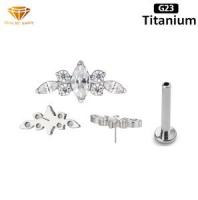 China Piercing Jewelry ASTM F136 Titanium Push Pin Labrets Top Threadless Combine Earring Sm1329 for sale