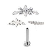 China Piercing Jewelry ASTM F136 Titanium Push Pin Labrets Top Threadless Combine Earring Sm1329 for sale