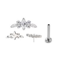 China Piercing Jewelry ASTM F136 Titanium Push Pin Labrets Top Threadless Combine Earring Sm1329 for sale
