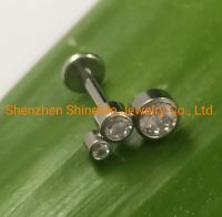 China Wholesale Fashion Jewelry Simple Personality White Stones G23 Titanium Body Jewelry Piercing for Lip Tpn017 for sale