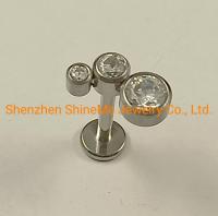 China Wholesale Fashion Jewelry Simple Personality White Stones G23 Titanium Body Jewelry Piercing for Lip Tpn017 for sale