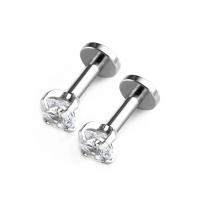 China Fashion Jewelry ASTM F136 / G23 Titanium Piercing Single Stone 1.0/1.2mm Internally Thread Lip Stud Ear Piercing Tp2903 for sale