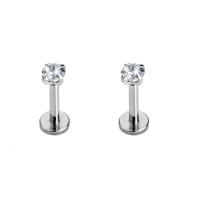 China Fashion Jewelry ASTM F136 / G23 Titanium Piercing Single Stone 1.0/1.2mm Internally Thread Lip Stud Ear Piercing Tp2903 for sale