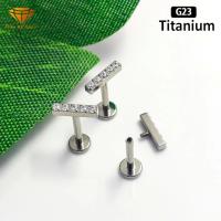 China ASTM F136 Titanium 5 CZ Top Labret High Quality Fashion Nose Rings Earring Body Piercing Jewelry for Women Sm0596 for sale