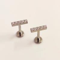 China ASTM F136 Titanium 5 CZ Top Labret High Quality Fashion Nose Rings Earring Body Piercing Jewelry for Women Sm0596 for sale
