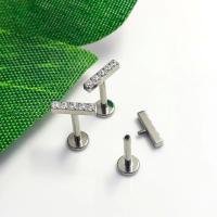 China ASTM F136 Titanium 5 CZ Top Labret High Quality Fashion Nose Rings Earring Body Piercing Jewelry for Women Sm0596 for sale