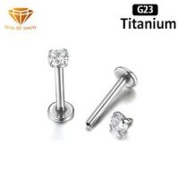 China Fashion Jewelry Piercing G23 ASTM F136 Titanium Labret Piercing Jewelry Claw Zircon CZ Lip Jewelry Tp2903 for sale
