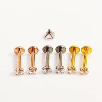 China Fashion Jewelry Piercing G23 ASTM F136 Titanium Labret Piercing Jewelry Claw Zircon CZ Lip Jewelry Tp2903 for sale