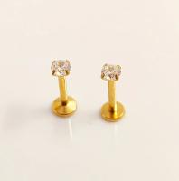 China Fashion Jewelry Piercing G23 ASTM F136 Titanium Labret Piercing Jewelry Claw Zircon CZ Lip Jewelry Tp2903 for sale