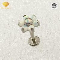 China Fashion Jewelry Body Piercing Titanium Piercing Opal Stones Titanium Monroe Tp1941 for sale