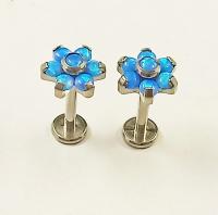 China Fashion Jewelry Body Piercing Titanium Piercing Opal Stones Titanium Monroe Tp1941 for sale