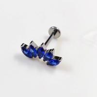 China G23 Titanium 5 Prong Set Jewelry Marquise Blue CZ Internally Threaded Top Labret Sm0935 for sale