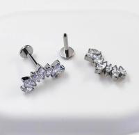 China High Quality ASTM F-136 Titanium Jewelry 7 Prong Set Marquise Internally Top Polished Piercing Labret Sm0834 for sale
