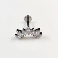 China High Quality ASTM F-136 Titanium Jewelry 7 Prong Set Marquise Internally Top Polished Piercing Labret Sm0834 for sale