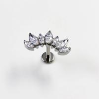 China High Quality ASTM F-136 Titanium Jewelry 7 Prong Set Marquise Internally Top Polished Piercing Labret Sm0834 for sale