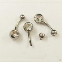 China Fashion Jewelry Body Piercing G23 Titinaium ASTM F136 Titanium Piercing Double CZ Internal Thread Navel Tp1910I for sale