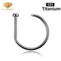 China G23 Titanium D-Shaped Nose Ring Medical F136 Titanium Puncture Jewelry Multi-Purpose Nose Ring Nail Tp1935 for sale