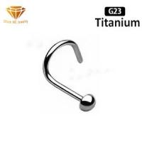 China Fashion Accessories Nose Studs ASTM F136 Titanium Jewelry G23 Titanium Nose Rings Piercing Tp1974 for sale