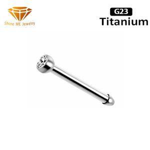 China Fashion Ring Piercing Jewelry Surgical Steel Jewelry G23 Titanium Piercing CZ Ball Nose Stud Tp1976 for sale