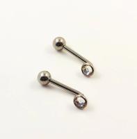 China ASTM F136 G23 Titanium Jewelled Disc and Ball Internally Threaded Christina Bar Piercing Sm1276 for sale