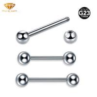 China G23 Titanium External Thread Titanium Ball Tongue Nail Factory Direct Selling Body Piercing Jewelry Titanium Tongue Nail Barbell Tp1901 for sale