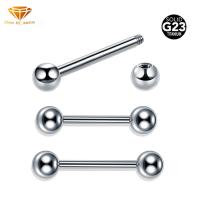 China G23 Titanium External Thread Titanium Ball Tongue Nail Factory Direct Selling Body Piercing Jewelry Titanium Tongue Nail Barbell Tp1901 for sale