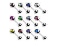 China Titanium G23 Seting Zircon Barbell Tongue Nail F136 Titanium Piercing Jewelry Tp1996 for sale