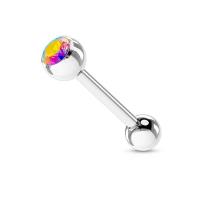 China Titanium G23 Seting Zircon Barbell Tongue Nail F136 Titanium Piercing Jewelry Tp1996 for sale