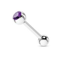 China Titanium G23 Seting Zircon Barbell Tongue Nail F136 Titanium Piercing Jewelry Tp1996 for sale