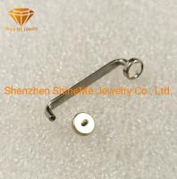 China High Quality Silver Jewelry Fashion Accessories Stainless Steel Body Piercing G23 Solid Titanium Piercing Navel Curves with 2 Stones Tp1936 for sale
