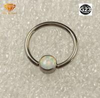 China High Quality Silver Jewelry Stainless Steel Ring G23 Solid Titanium Opal Captive Ring Tp1934 for sale