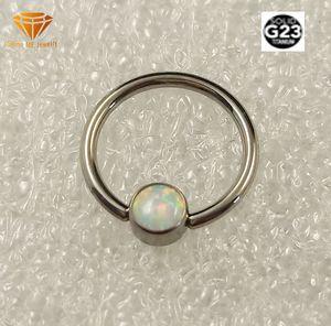 China High Quality Silver Jewelry Stainless Steel Ring G23 Solid Titanium Opal Captive Ring Tp1934 for sale