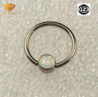 China High Quality Silver Jewelry Stainless Steel Ring G23 Solid Titanium Opal Captive Ring Tp1934 for sale