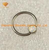 China High Quality Silver Jewelry Stainless Steel Ring G23 Solid Titanium Opal Captive Ring Tp1934 for sale