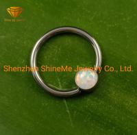 China High Quality Silver Jewelry Stainless Steel Ring G23 Solid Titanium Opal Captive Ring Tp1934 for sale