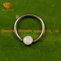 China High Quality Silver Jewelry Stainless Steel Ring G23 Solid Titanium Opal Captive Ring Tp1934 for sale