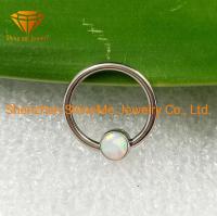 China High Quality Silver Jewelry Stainless Steel Ring G23 Solid Titanium Opal Captive Ring Tp1934 for sale