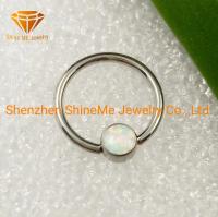 China High Quality Silver Jewelry Stainless Steel Ring G23 Solid Titanium Opal Captive Ring Tp1934 for sale