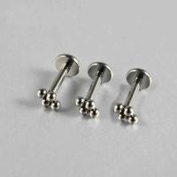 China F136 Titanium Geometric Spherical Lip Studs Balls Ear Studs Round Beads Internal Threads High Polishing Piercing Jewelry Sm0387 for sale