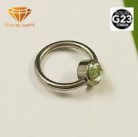 China Fashion Jewelry G23 Titanium Captive Gemstone CZ Ring Titanium Body Piercing Jewelry Navel Ring Tp1933 for sale