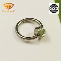 China Fashion Jewelry G23 Titanium Captive Gemstone CZ Ring Titanium Body Piercing Jewelry Navel Ring Tp1933 for sale