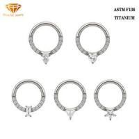 China G23 / F136 Titanium Hinged Segment Hoop Ring Piercing Body High Polished Earring Nose Rings Jewelry Wholesale Sm1551 for sale