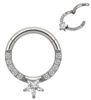 China G23 / F136 Titanium Hinged Segment Hoop Ring Piercing Body High Polished Earring Nose Rings Jewelry Wholesale Sm1551 for sale